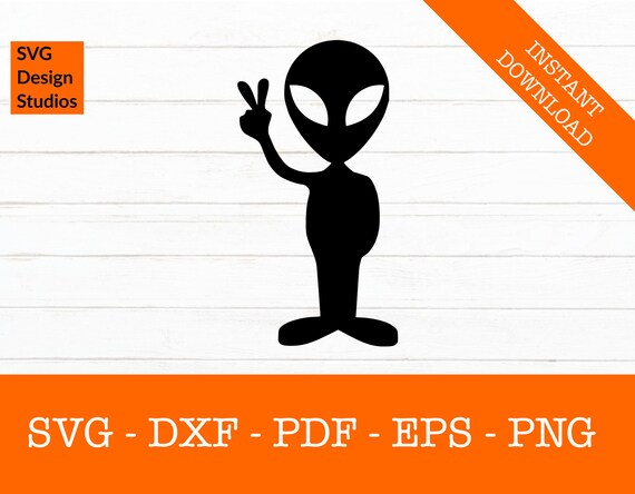 Peace Alien Svg UFO Svg Peace Svg Silhouette SVG Cut File | Etsy