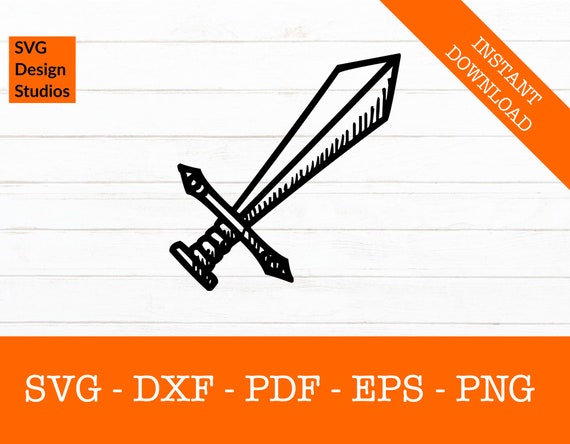 Cartoon Sword Svg Video Game Sword Svg Silhouette Shadow SVG | Etsy
