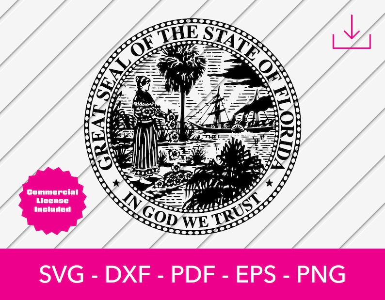 Florida Svg Florida State Seal Svg Florida Flag Svg Cut - Etsy