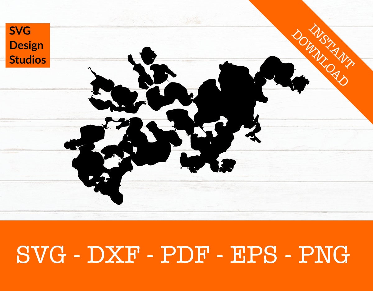 Lake Minnetonka, Minnesota Map Shape SVG Cut File - PNG - DXF - Cricut ...