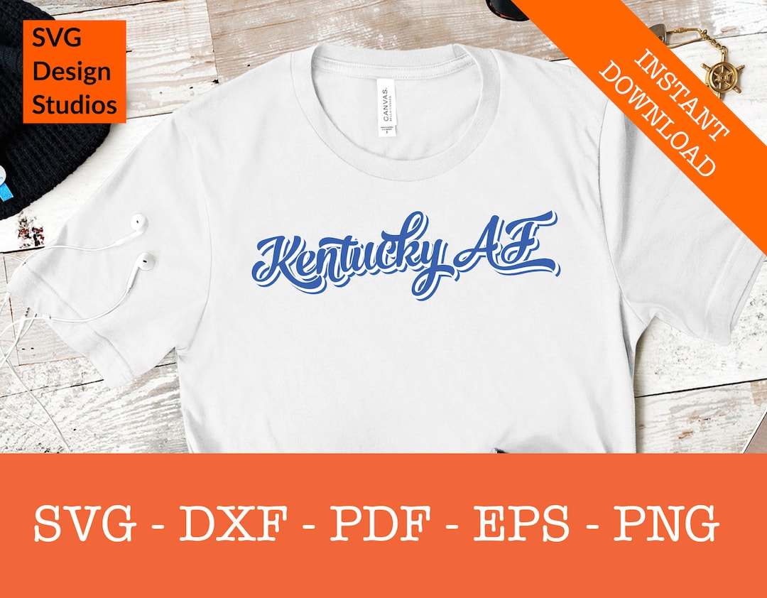 Retro Kentucky AF Script Design SVG Cut File - Png, Dxf, Pdf, Epx ...