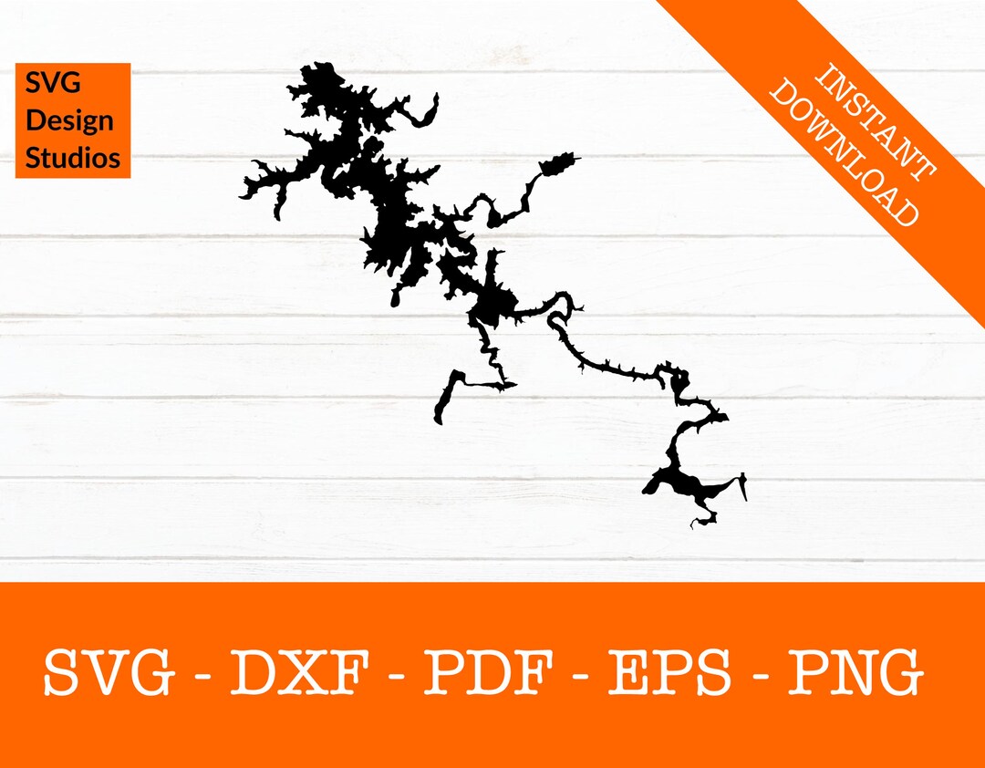 Nottely Lake, Georgia Svg Map Shape SVG Cut File - PNG - DXF - Cricut ...