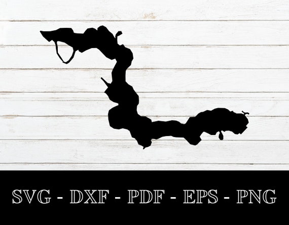 Lake Seneca New York Map Shape SVG Cut File PNG DXF | Etsy