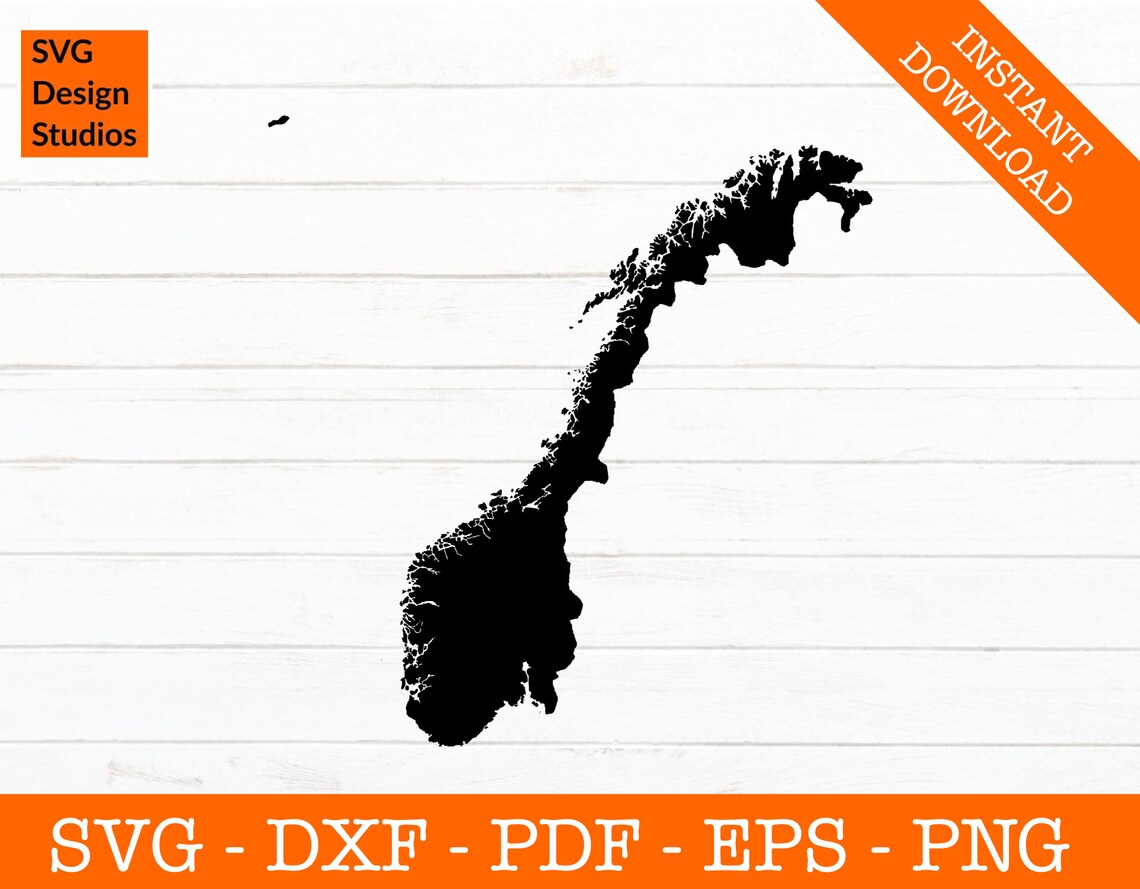Norway Svg Norway Map Svg Norway Map Cut File Png Dxf - Etsy