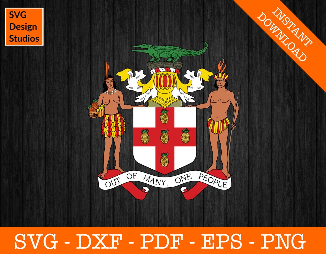 Jamaica Crest Svg, Seal, Coat of Arms, Jamaica National Flag Clipart ...