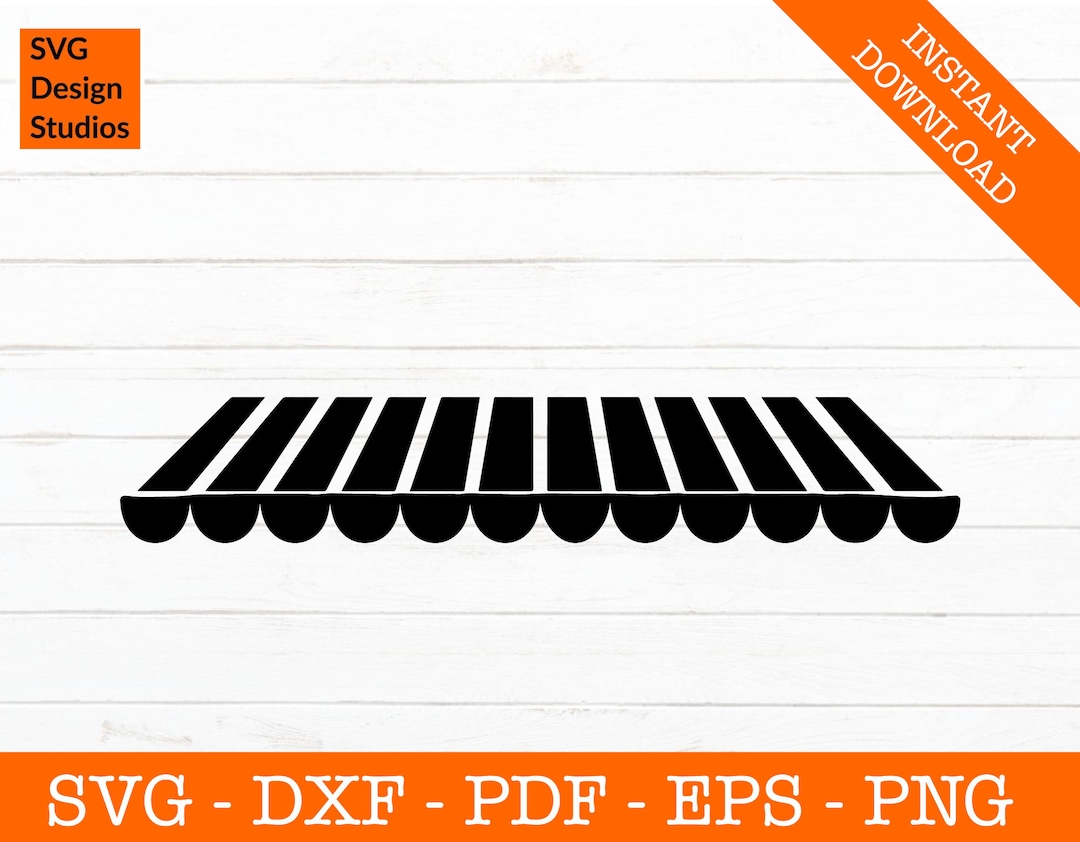 Striped Awning Svg, Border Strip Svg, Storefront Svg, Shop Svg ...