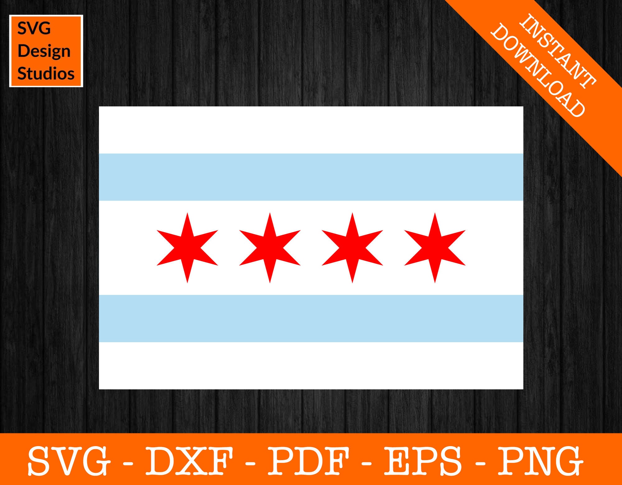 Chicago Flag Vector