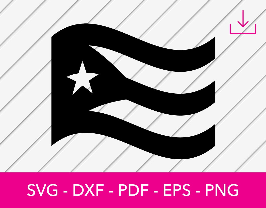 Black and White Puerto Rico Svg, Puerto Rico Flag Clipart - Boricua Cut File - PNG - DXF ...
