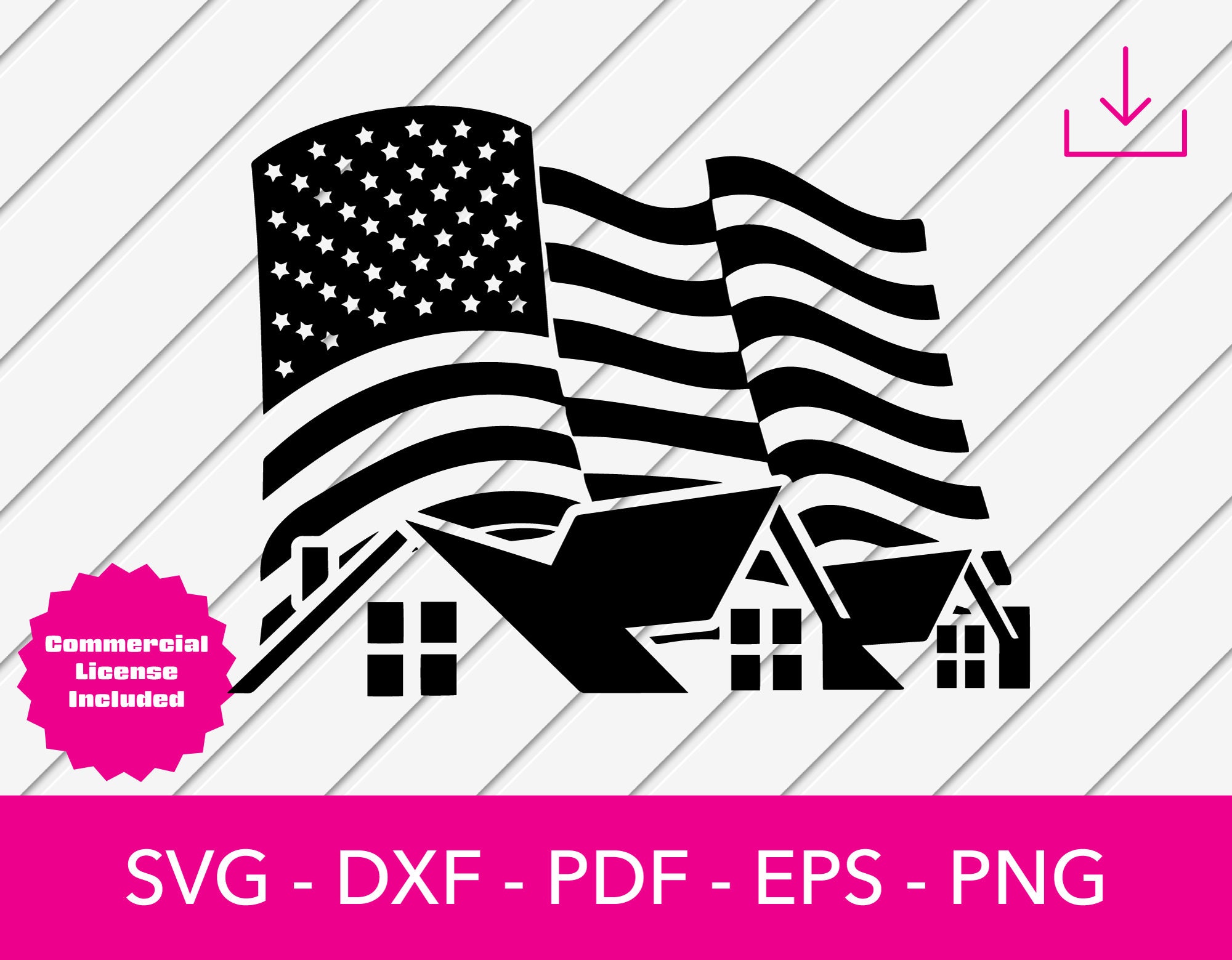 House Roof and Flag Svg, Roofing Svg, Roofer Svg, Eps, Dxf, Png, Pdf ...