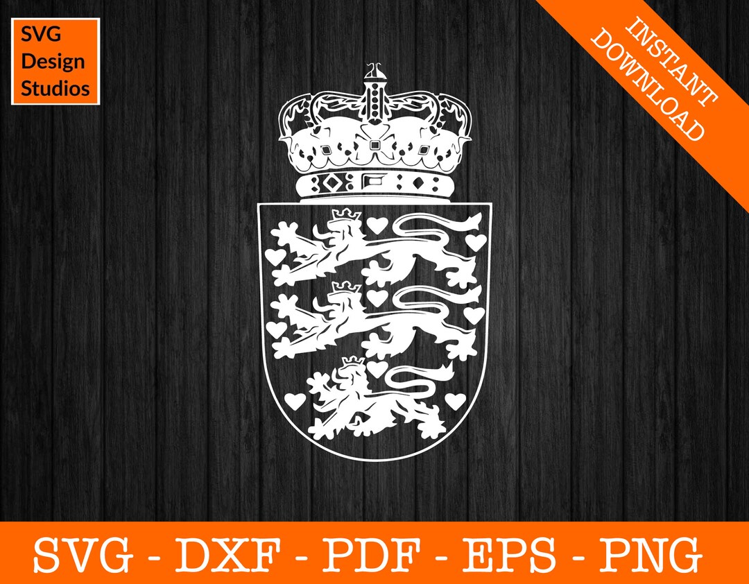 Denmark Seal Svg, Badge, Coat of Arms, Emblem, Danish Flag Cut File ...