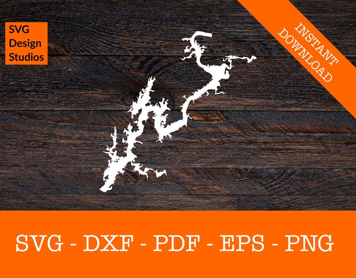 Logan Martin Lake Alabama Map Shape SVG Cut File PNG DXF - Etsy
