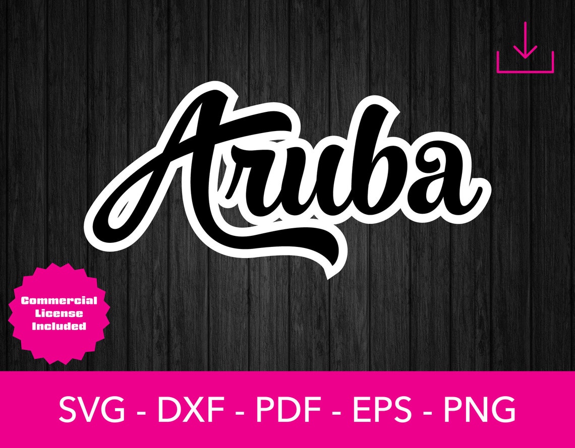 Aruba Svg Retro Aruba Script Svg Cut File Png Dxf | Etsy