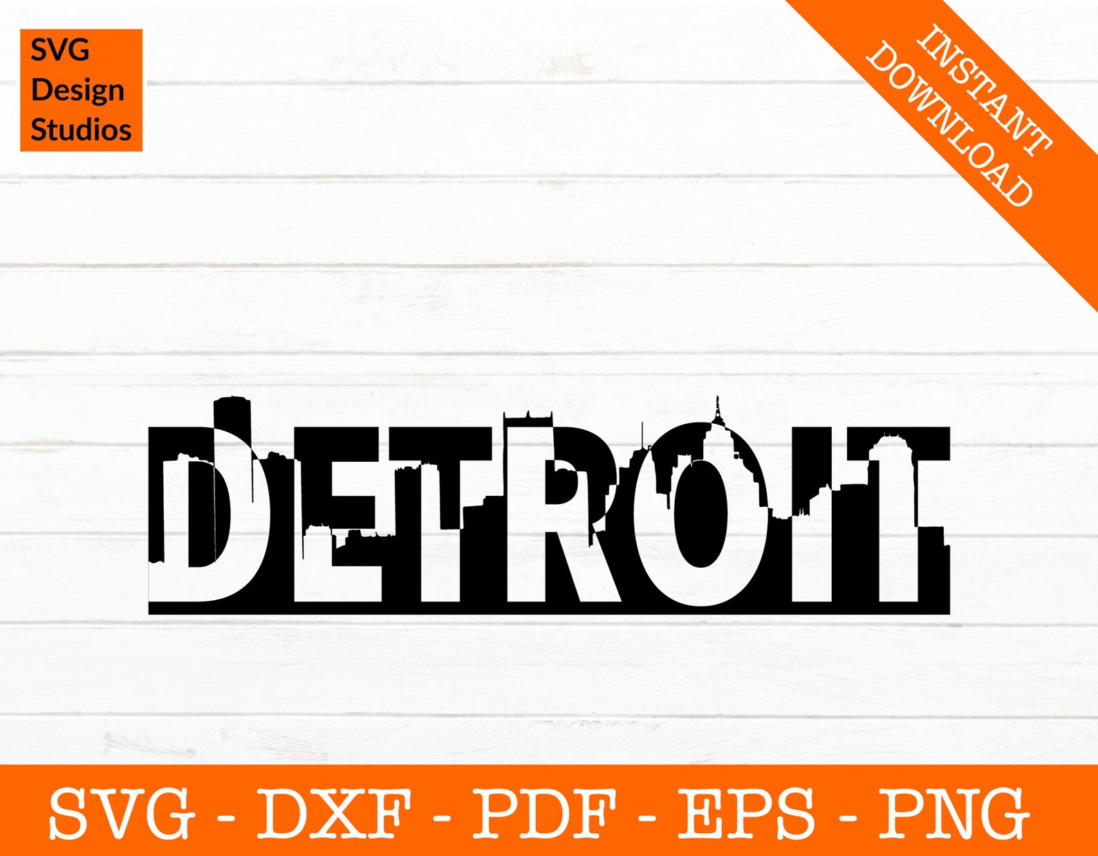 Detroit Logo Svg Detroit Michigan Skyline Cityscape | Etsy