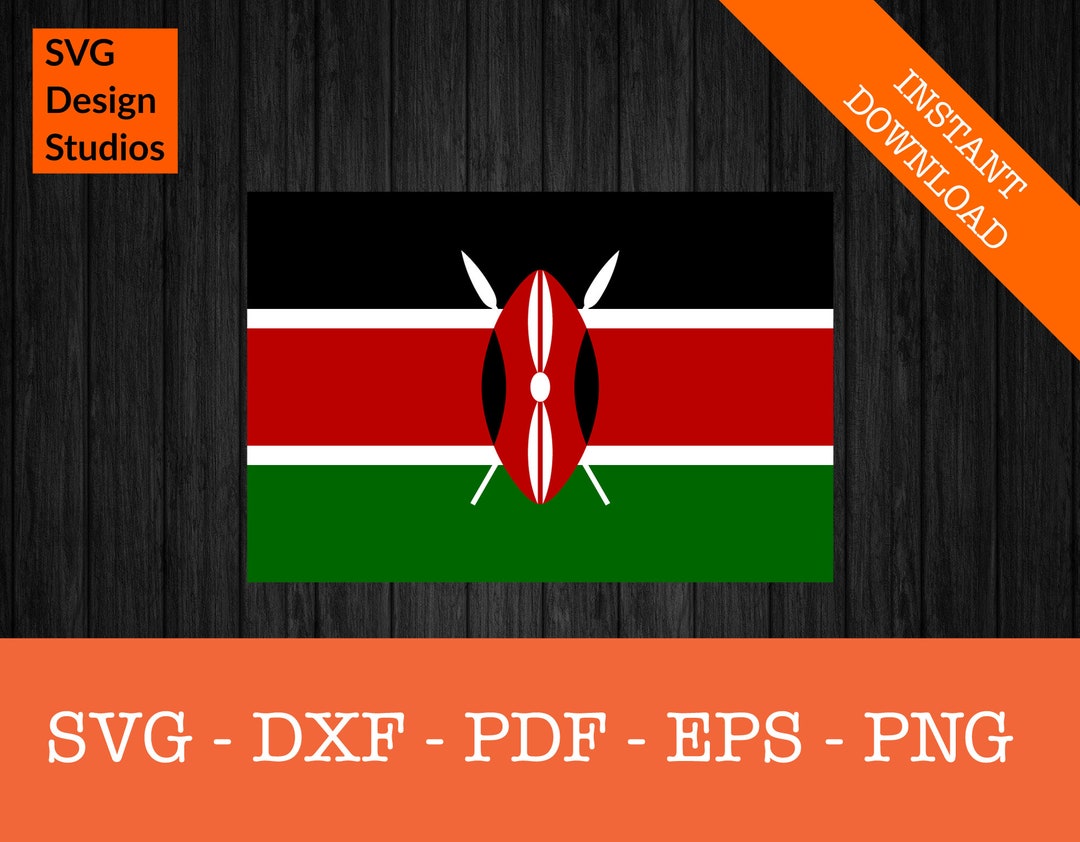 Kenya Kenyan Flag SVG Cut File - PNG - DXF - Cricut - Vector Clipart ...