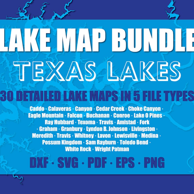 Texas Lake Map - Etsy