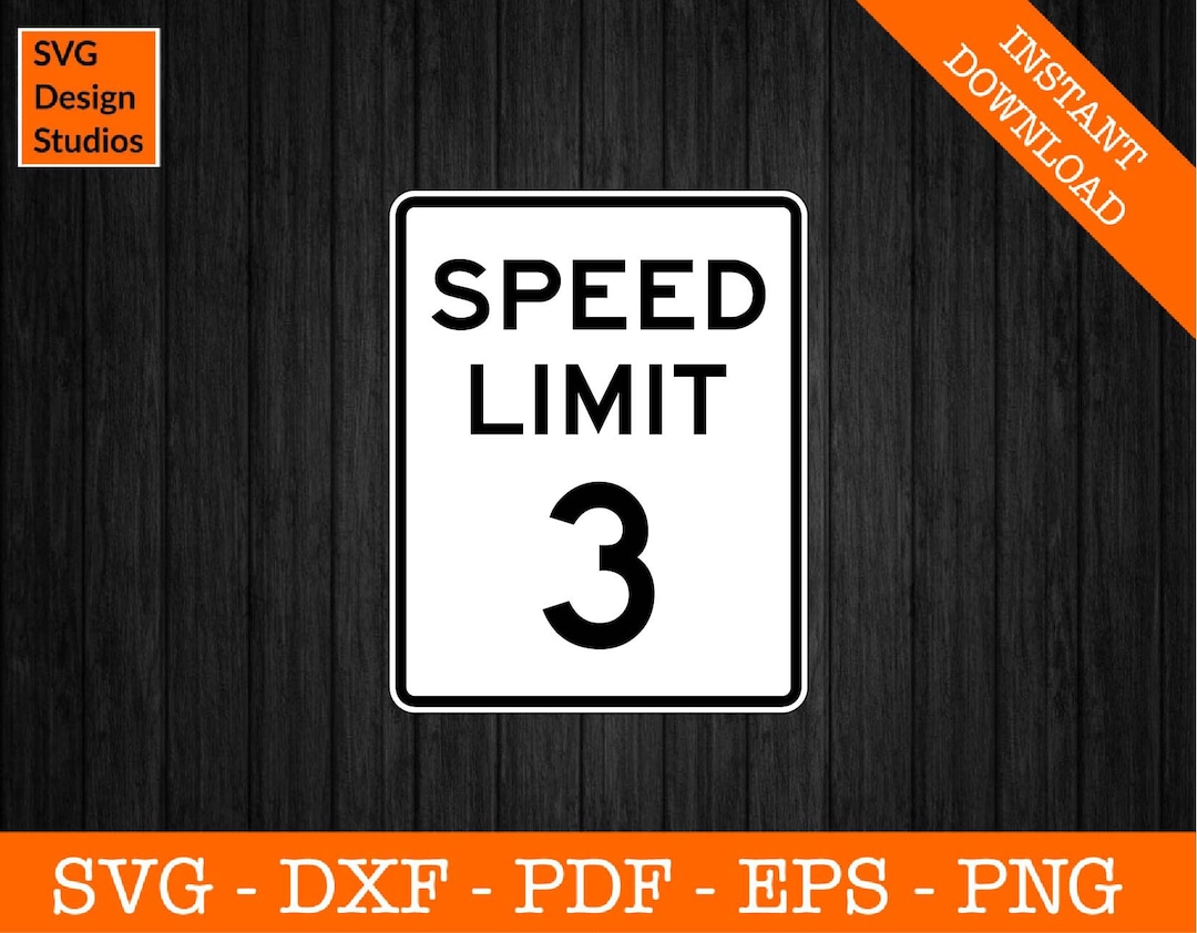 Blank MPH Speed Limit 3 Sign Svg, Cars Svg, Three Year Old Birthday Svg ...