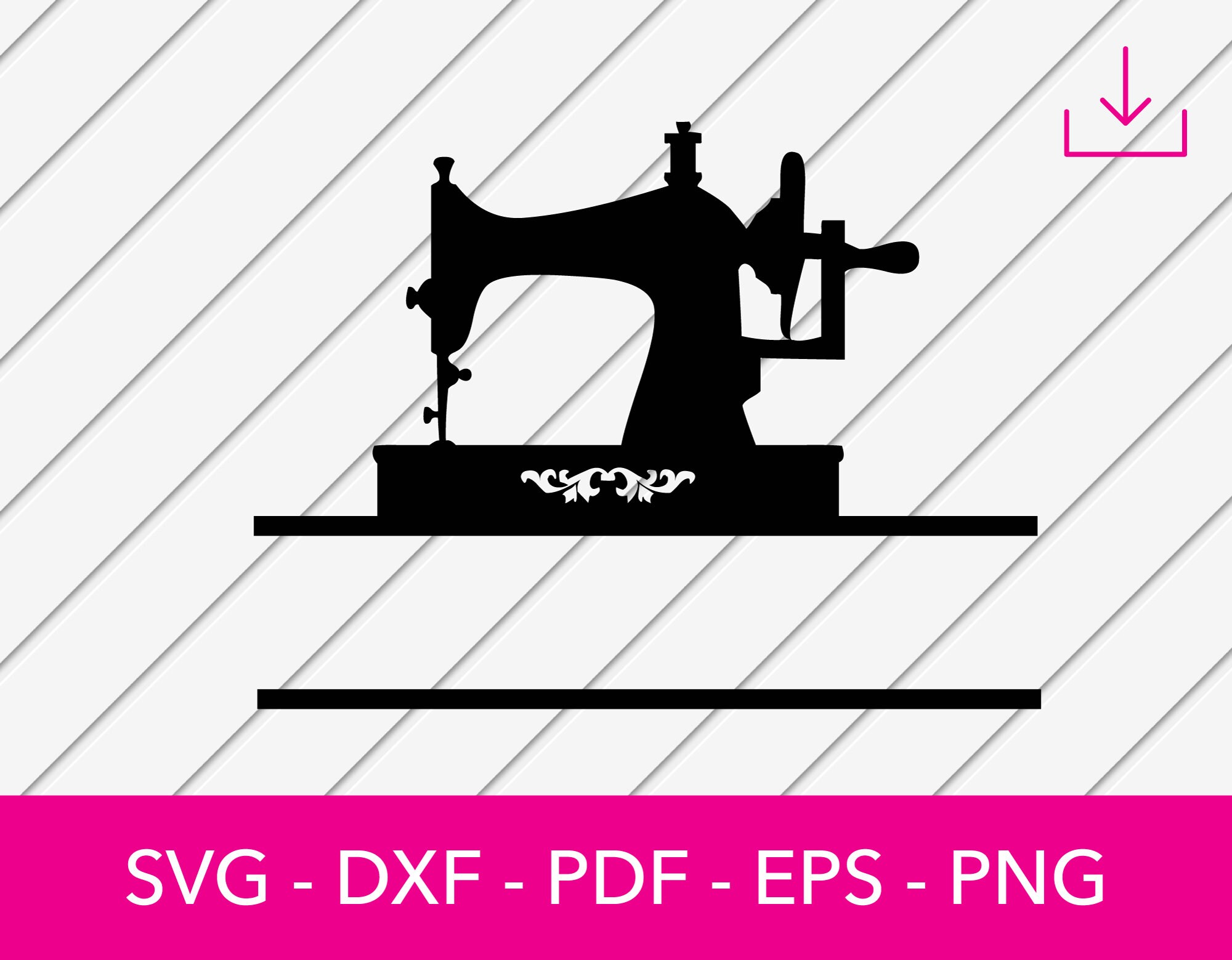 Sewing Machine Svg Tailor Svg Sewing Split Frame Svg Stitching Svg Silhouette SVG Cut File 