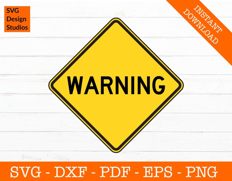 Yellow Road Warning Sign Svg Caution Svg Yellow Sign | Etsy