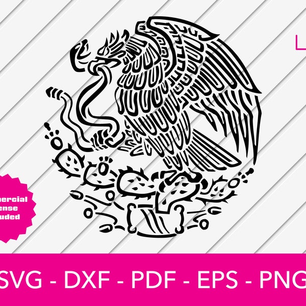 Mexican Flag Coat of Arms Eagle Vector - Etsy