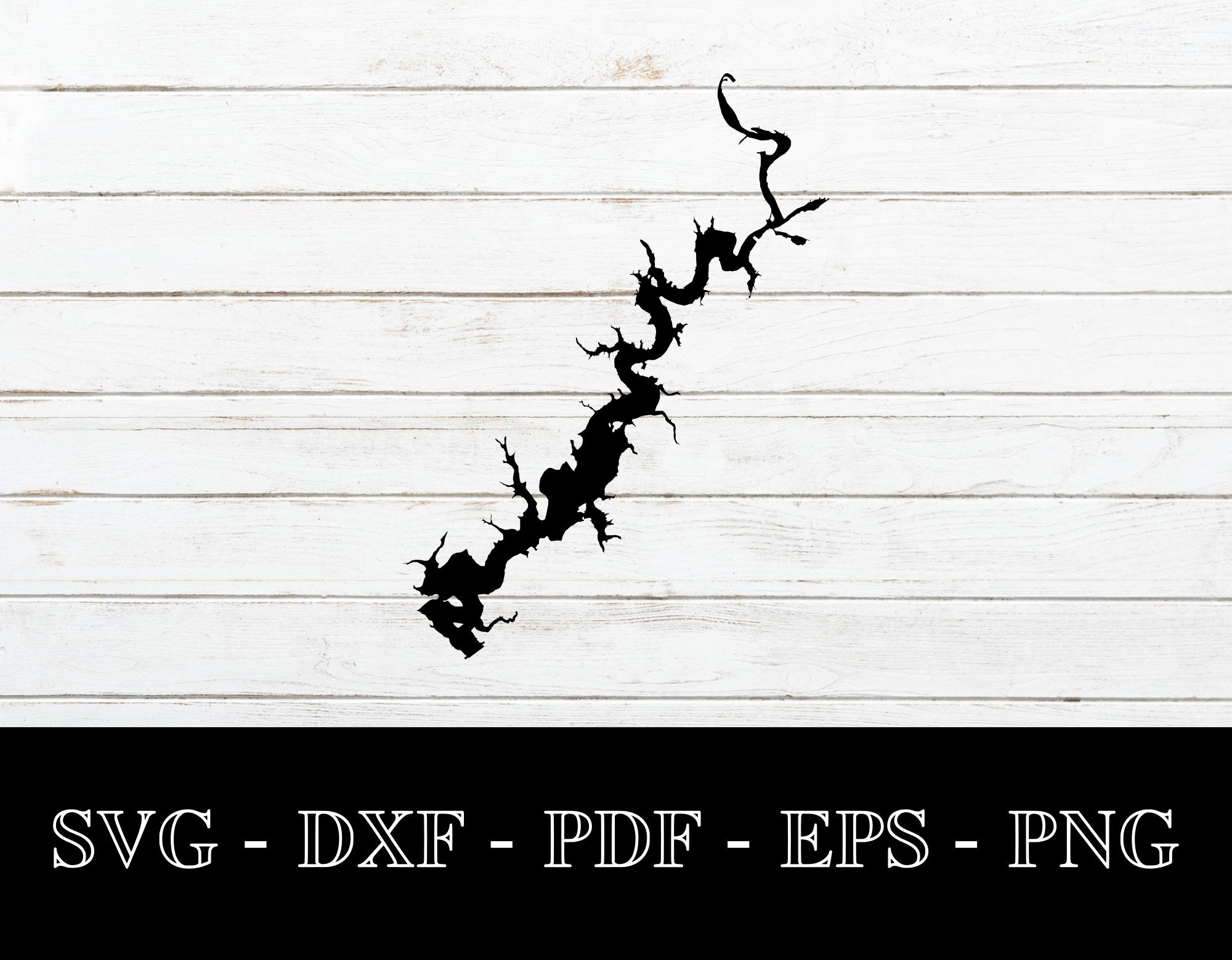 Tenkiller Ferry Lake Oklahoma Map Shape SVG Cut File PNG | Etsy