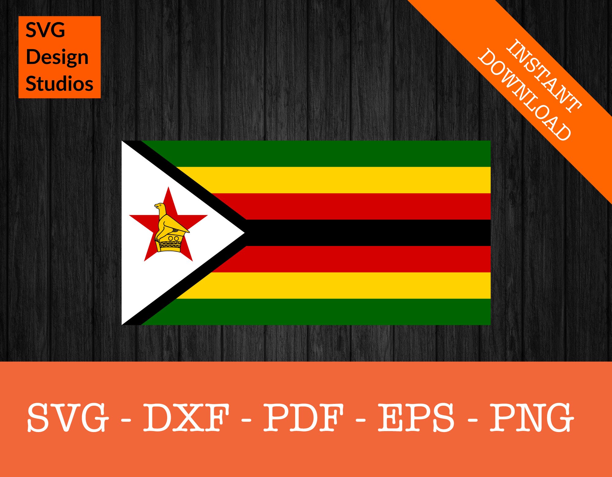 Zimbabwe Flag SVG Cut File PNG DXF Cricut Vector | Etsy