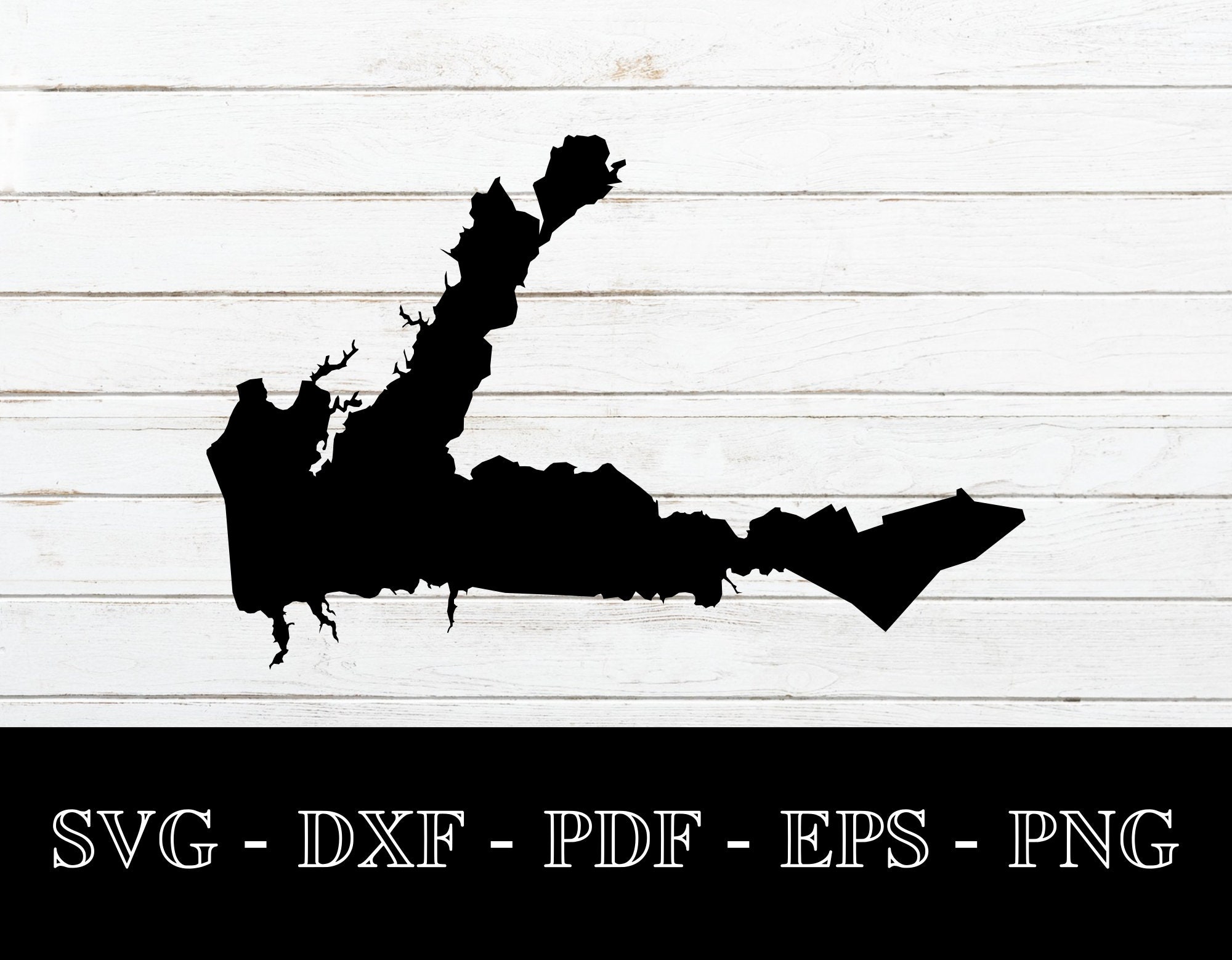 Grenada Lake, Mississippi Map Shape SVG Cut File PNG DXF Cricut Vector ...