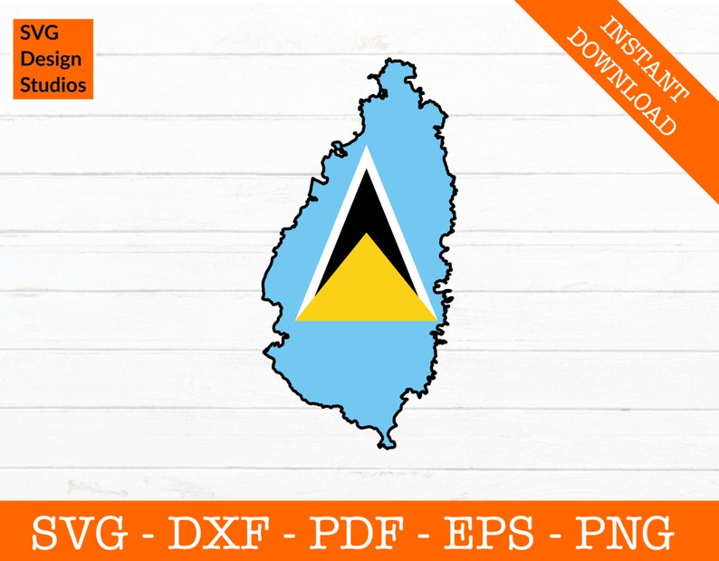 Saint Lucia Svg St Lucia Outlined Svg St Lucia Flag Island - Etsy