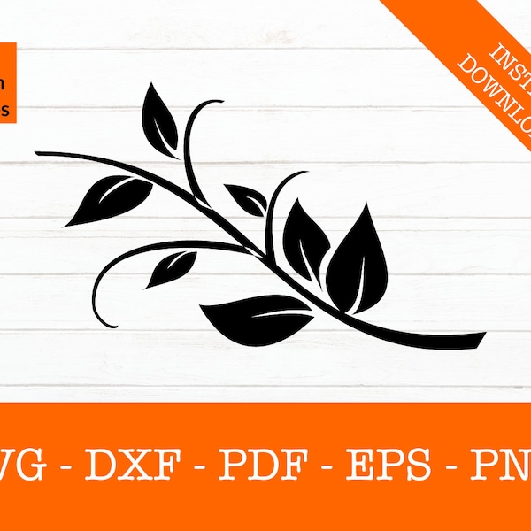 Leaf SVG, Vine SVG, Swirl SVG, Svg File, Cut File, Silhouette, Cricut ...