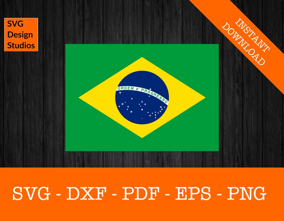 Brazil Brazilian National Flag Clipart SVG - Cut File - PNG - DXF ...