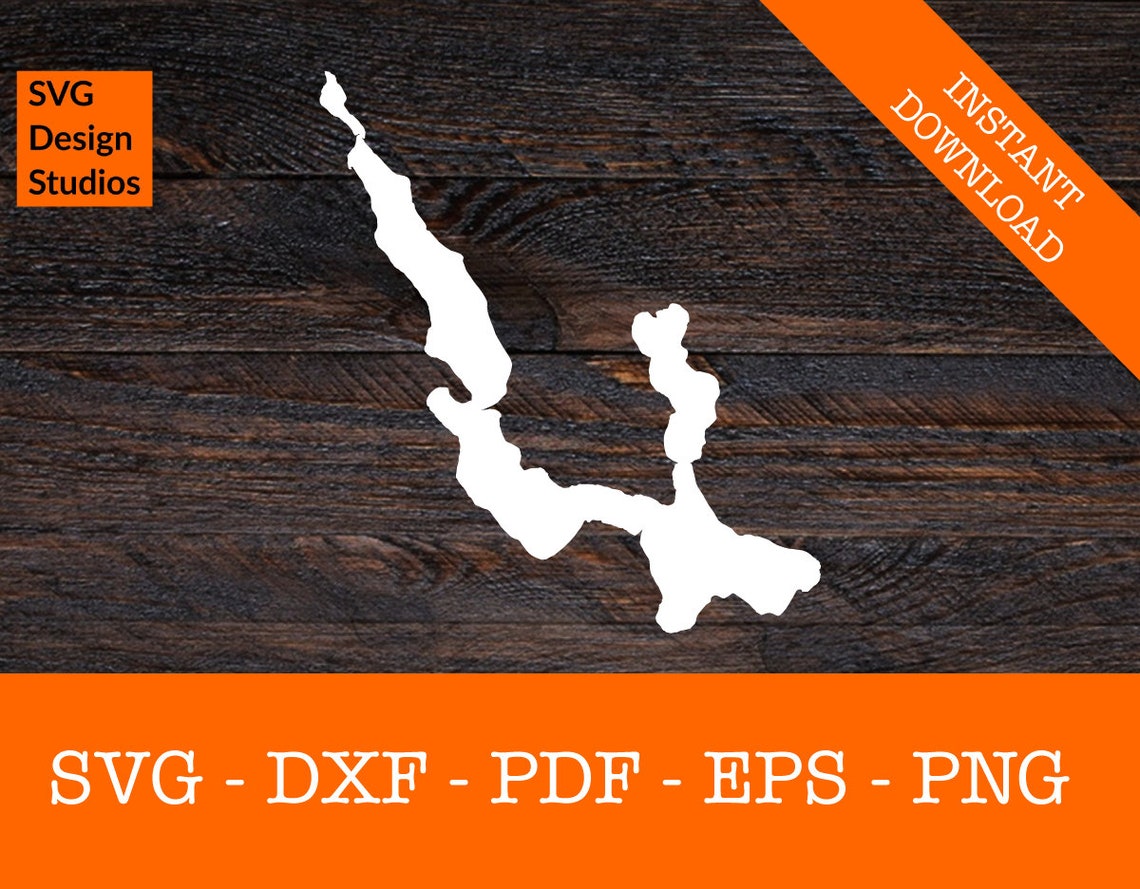 Walloon Lake, Michigan Map Shape SVG Cut File - PNG - DXF - Cricut ...