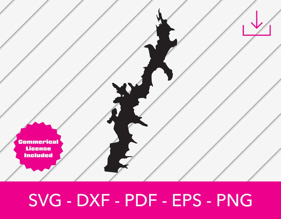 Lake Wewoka Oklahoma Map Shape SVG Cut File PNG DXF - Etsy