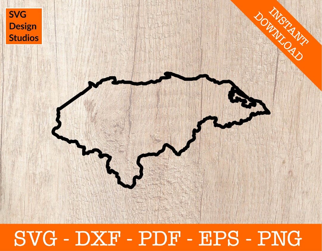 Honduras Map Shape SVG Cut File - PNG - DXF - Cricut - Vector Clipart ...