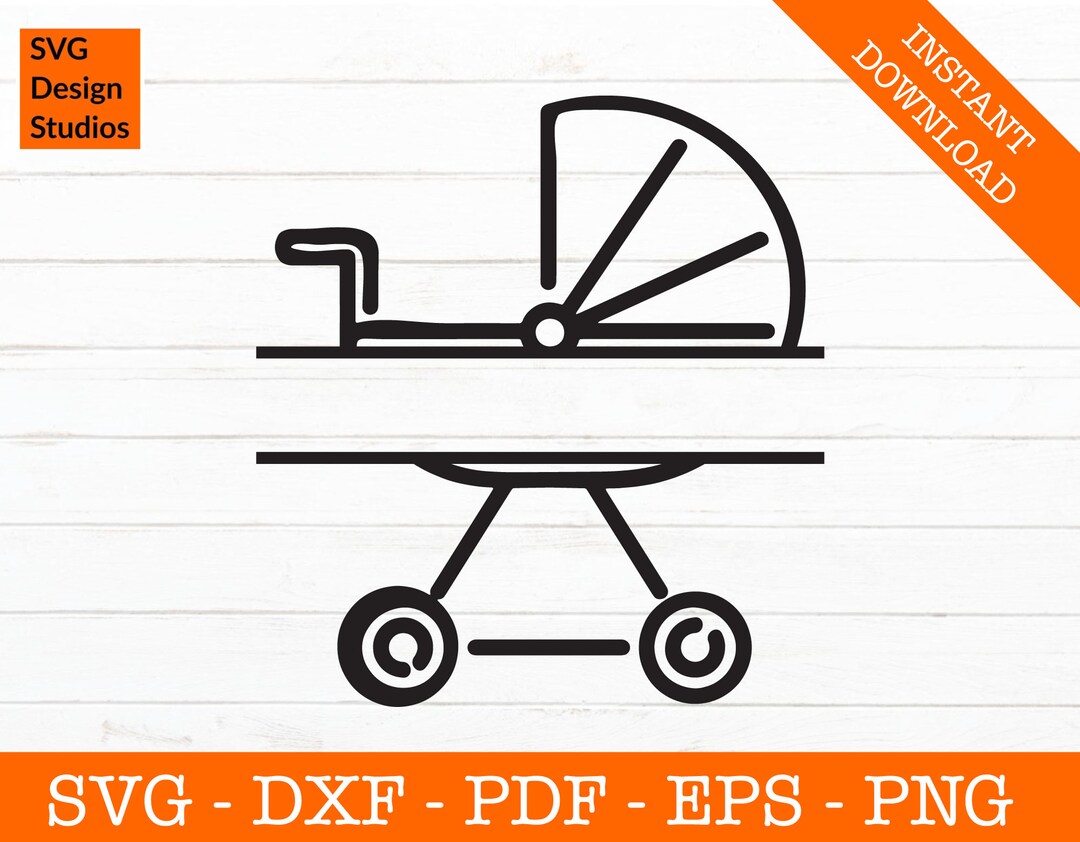 Baby Stroller Svg, Baby Shower Svg, Split Frame, Monogram, Name ...