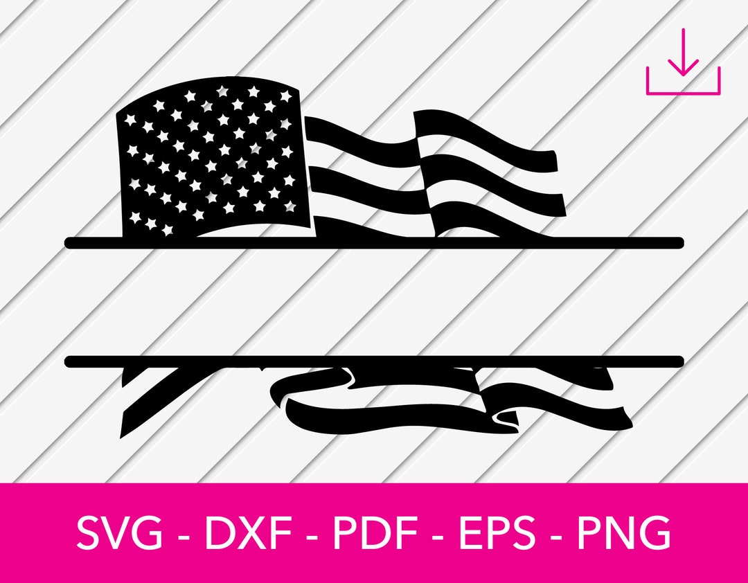 American Flag Split Frame Svg, American Flag Svg, USA Flag Svg, US Flag ...