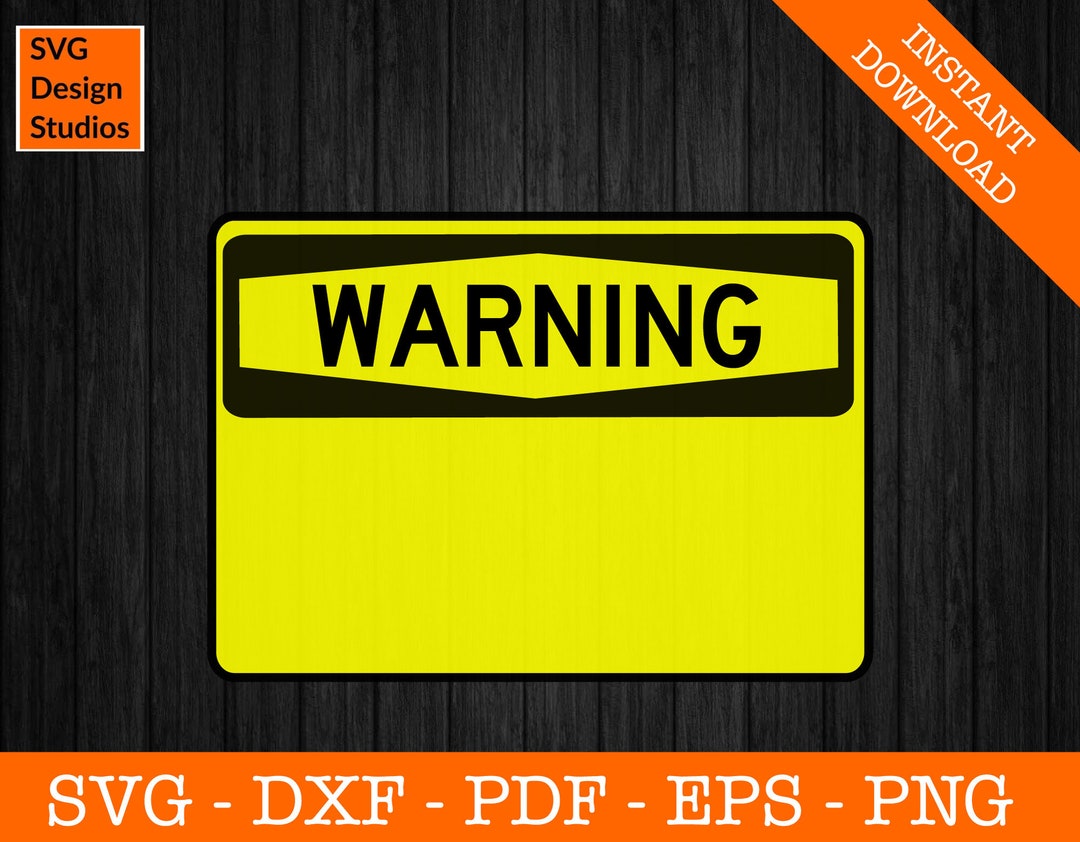 Blank Yellow Warning Sign Svg, Silhouette Shadow SVG Cut File - PNG ...