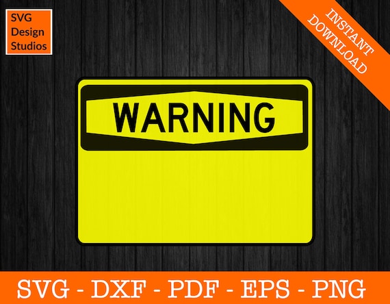 Blank Yellow Warning Sign Svg Silhouette Shadow SVG Cut File - Etsy