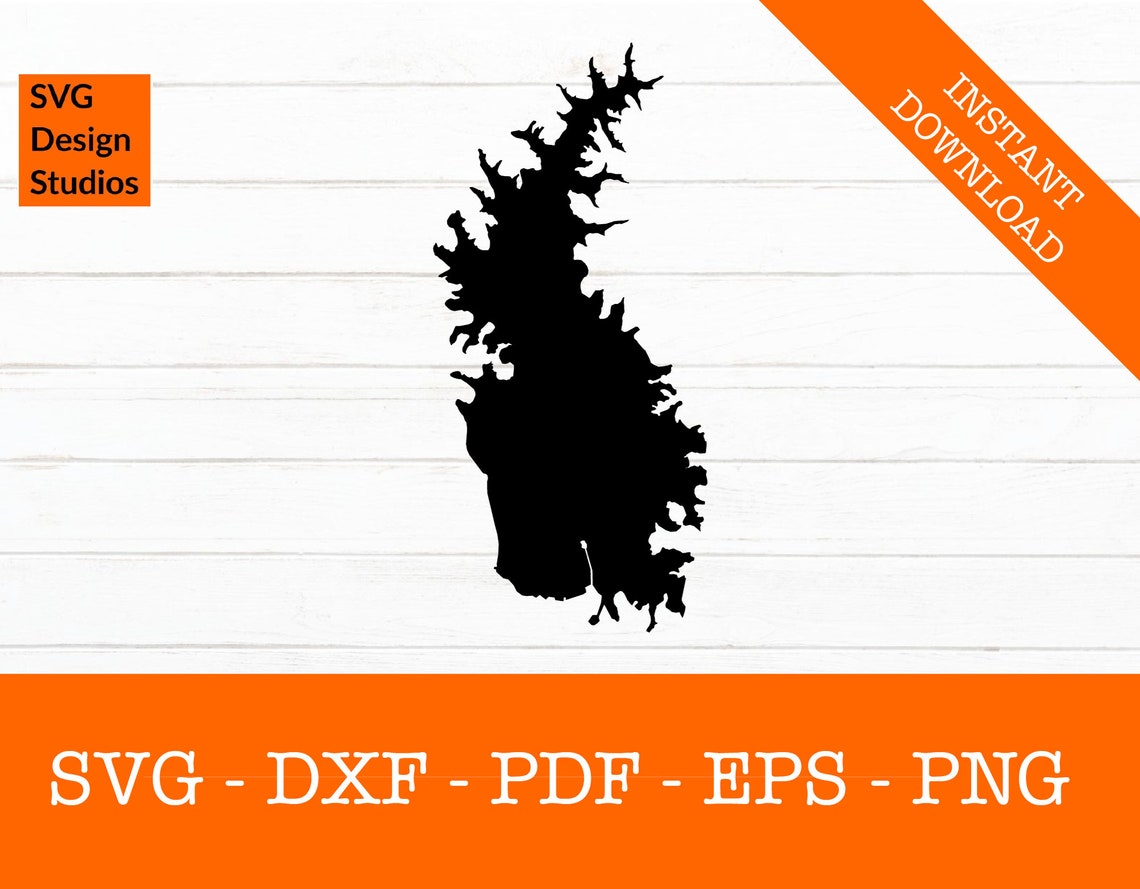 Lake Monticello South Carolina Shape SVG Cut File PNG DXF | Etsy