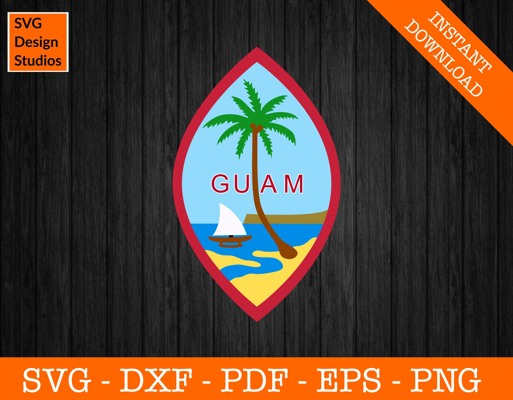 Guam Svg Guam Seal Badge Coat of Arms Emblem Flag SVG Cut | Etsy