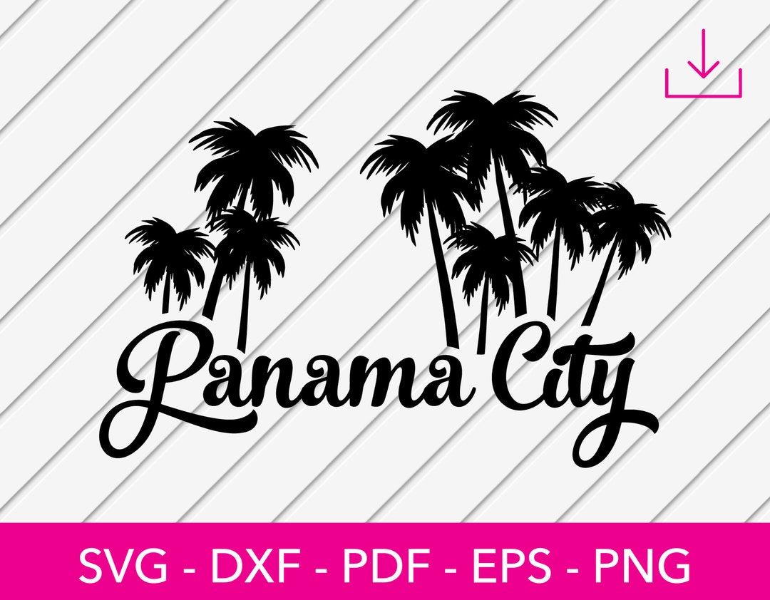 Panama City Svg, Florida Svg, Beach Svg Logo Svg, Cricut, Glowforge ...