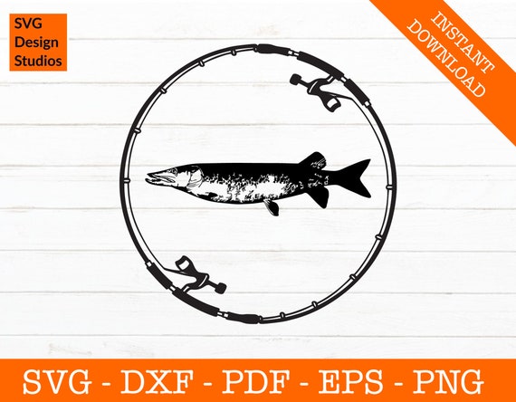 Musky Fish Logo Svg Fishing Svg Fishing Rod Svg Tournament - Etsy