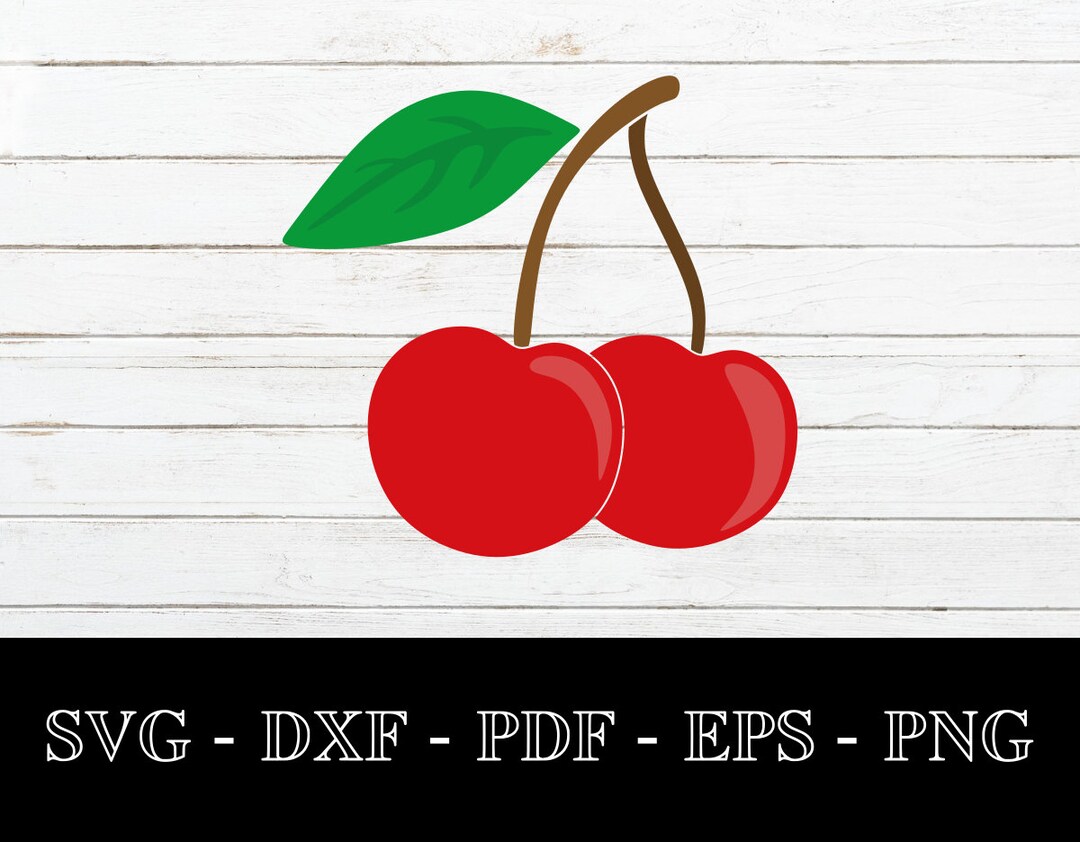 Cherries, Cherry SVG Cut File - PNG - DXF - Cricut - Summer Vector ...