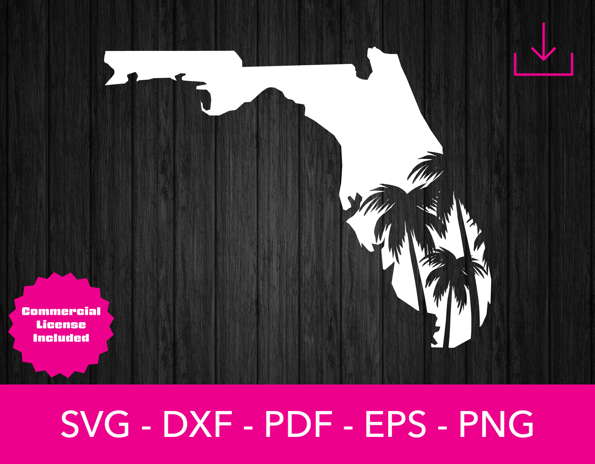 Florida State Map Palm With Palm Trees Svg Florida Svg Comb - Etsy