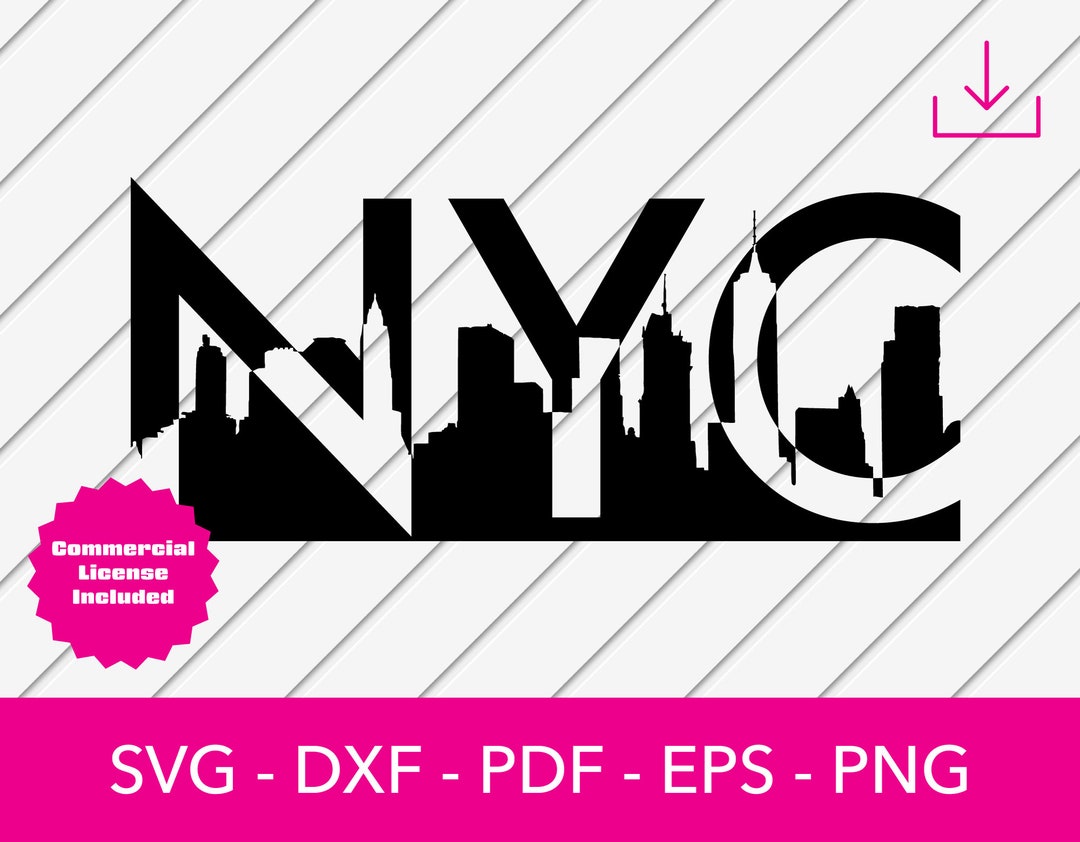 New York Svg, NYC Svg, New York City Skyline Cityscape Svg, Silhouette ...