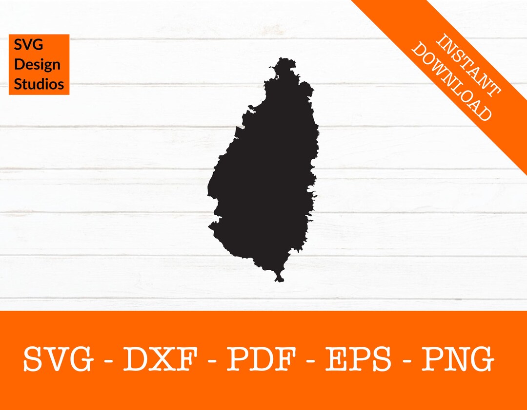 Saint Lucia Svg, St Lucia Svg, St Lucia Outline Island Svg, Caribbean ...