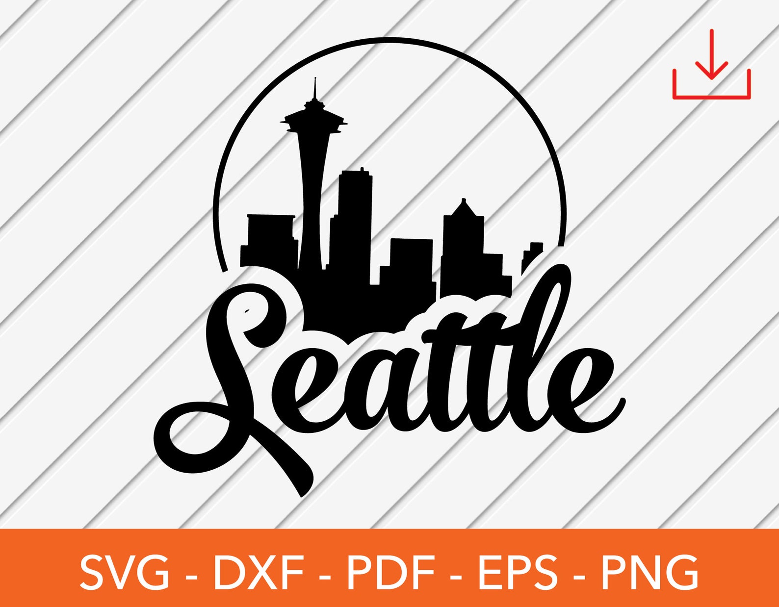 Seattle Svg Seattle Skyline Svg Cityscape Silhouette Shadow - Etsy