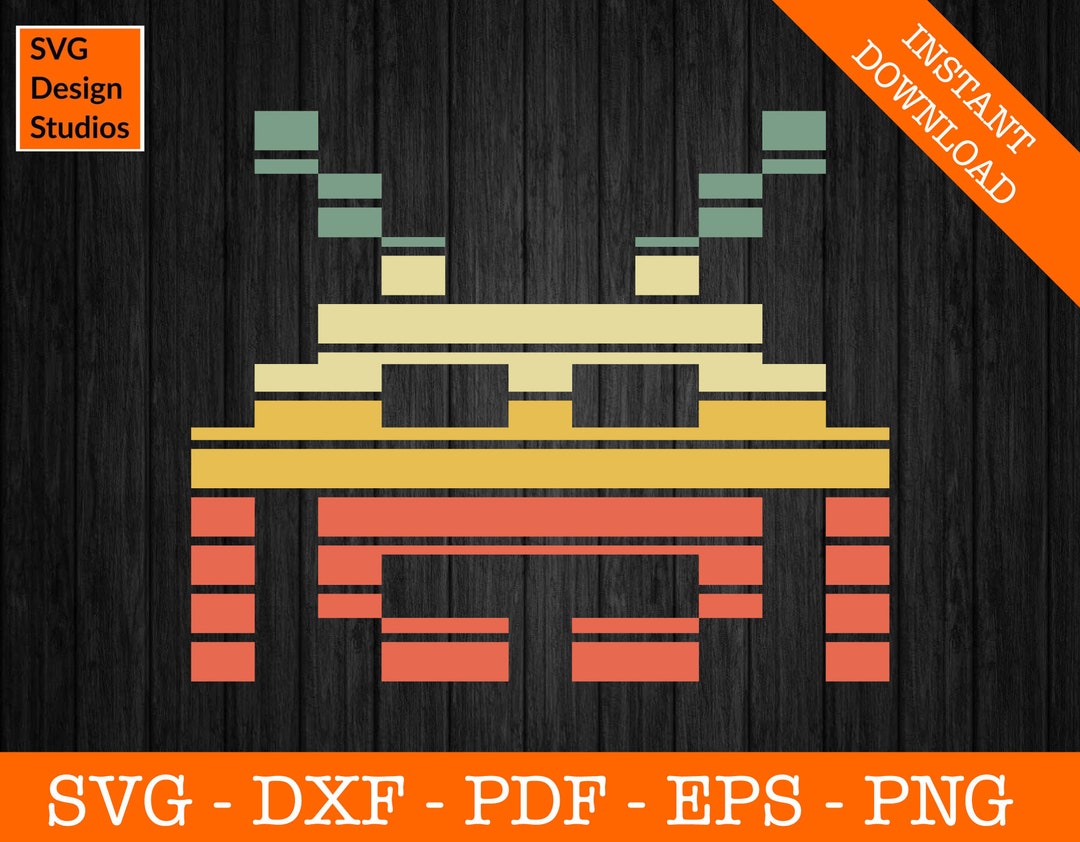 Retro Space Invader Svg, Video Game Svg, Gamer Svg, Gaming, Arcade Svg ...