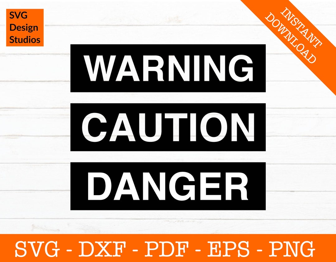 Warning Svg, Caution Svg, Danger Svg, Cutout Bundle Silhouette ...