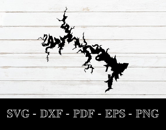 Skiatook Lake Oklahoma Map Shape SVG Cut File PNG DXF - Etsy