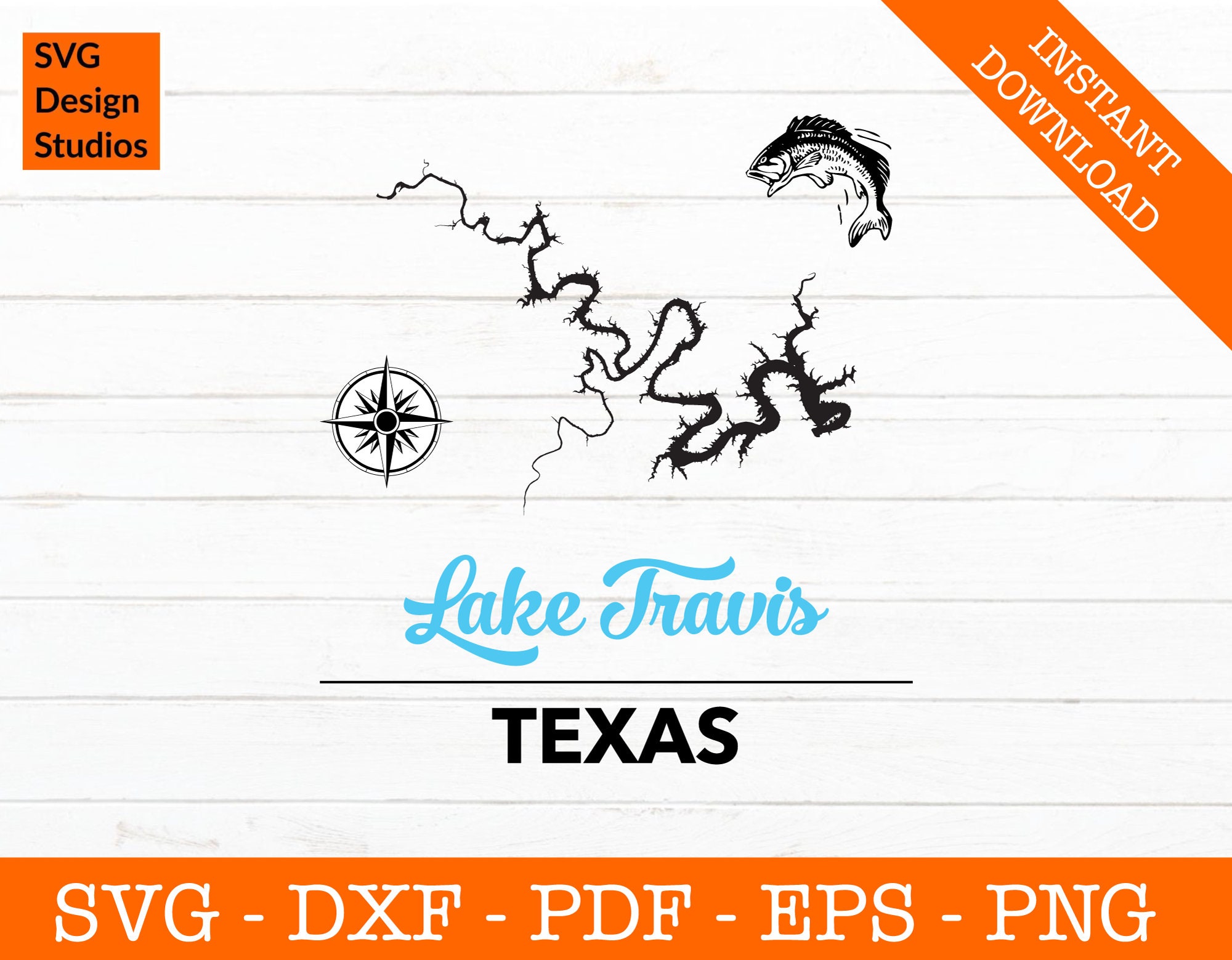 Lake Travis Svg Lake Travis Texas Map Shape Svg Bass Svg | Etsy