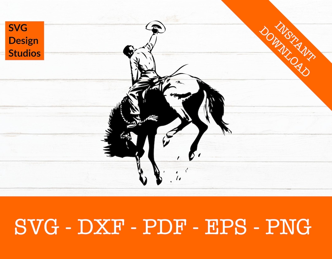 Rodeo Svg, Cowboy Svg, Bucking Horse Svg, Cowboy Riding Horse, Horse ...